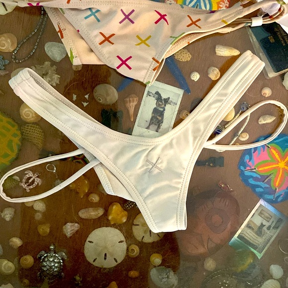 Boutine LA | Swim | Boutinela Venice White Split Bottoms Size Small ...